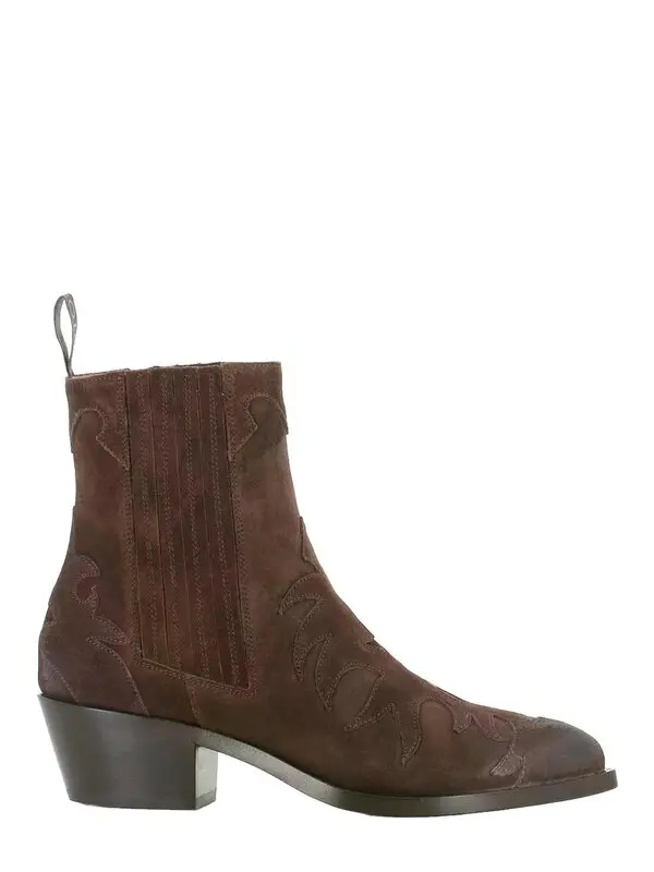 Sartore 45mm Western Suede Cowboy Boots - Brown