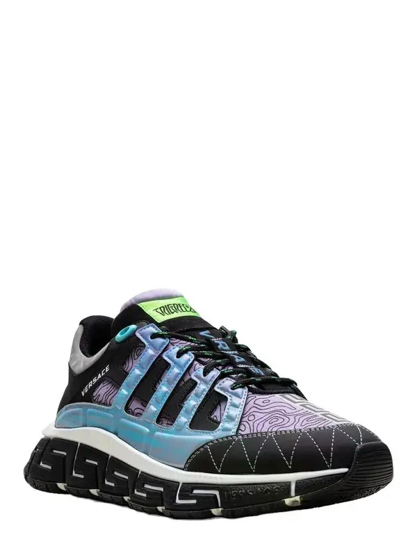 Versace Trigreca Milan Blue/jacaranda/light Grey Sneakers - Black