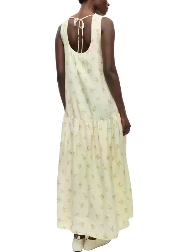 GANNI Floral-print Dress - Neutrals