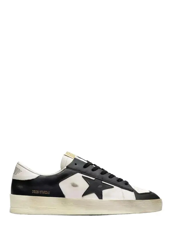 GOLDEN GOOSE Stardan Trainers In White And Leather - Black