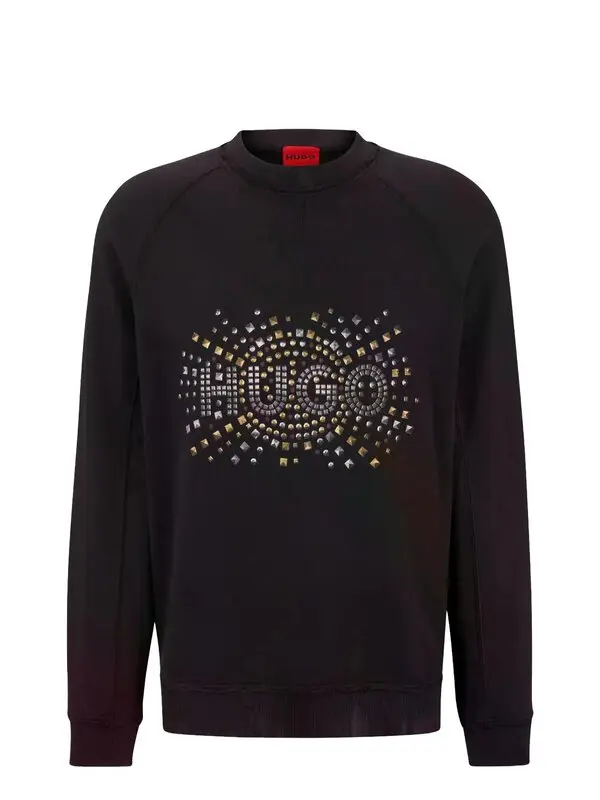 Hugo Logo-studded Cotton Sweatshirt - Brown