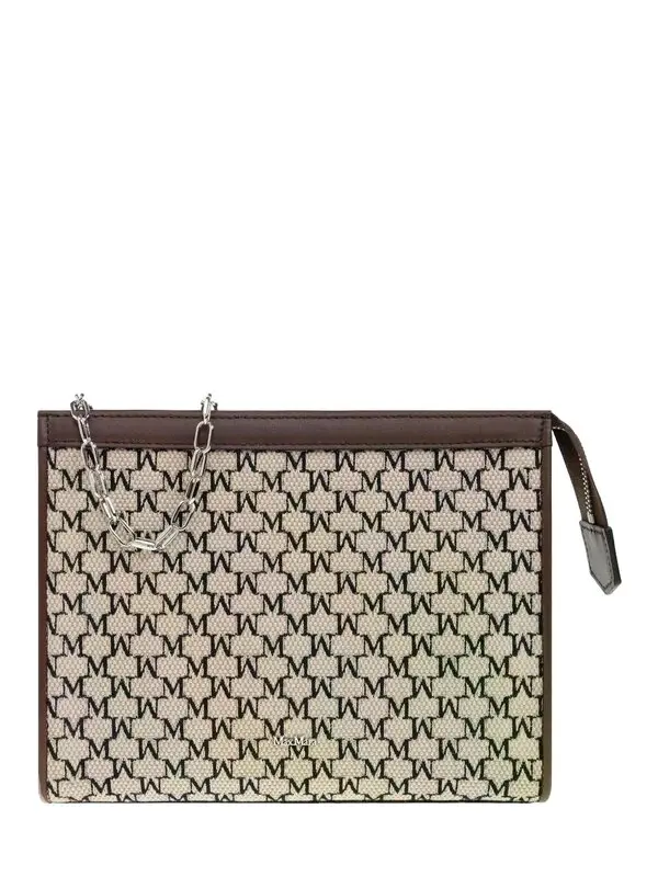 Max Mara Monogram Clutch Bag - Neutrals