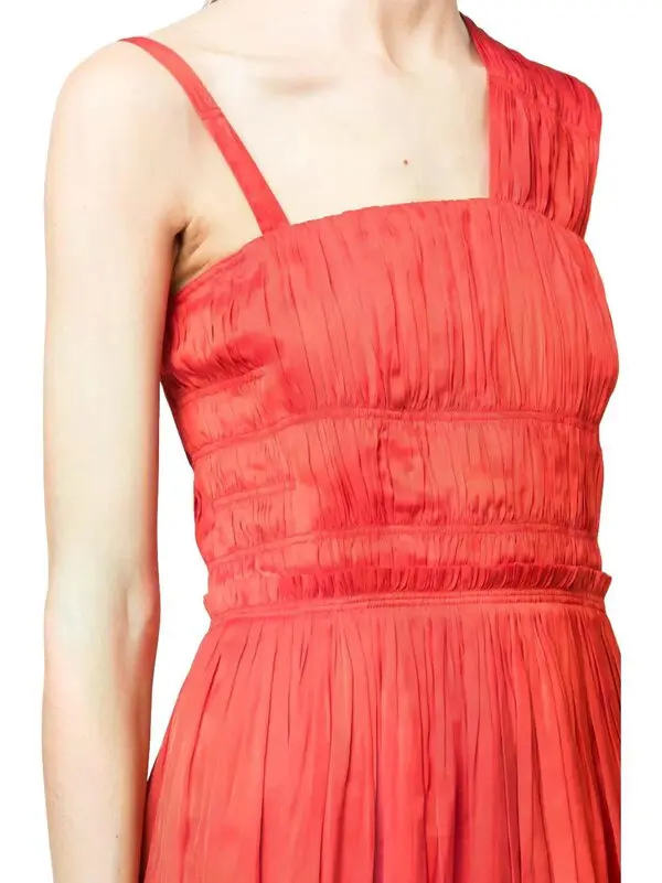Zadig&Voltaire Roselie Satin Pleated Dress - Red