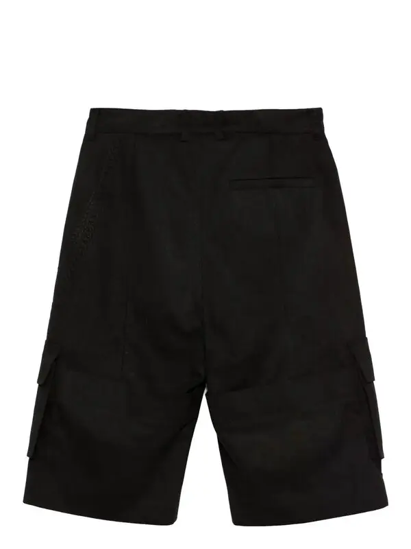 We11Done Embossed-detail Cargo Shorts - Black