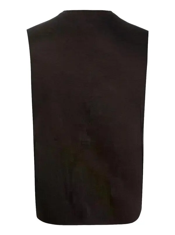 DELL'OGLIO V-neck Fine-knit Vest - Brown