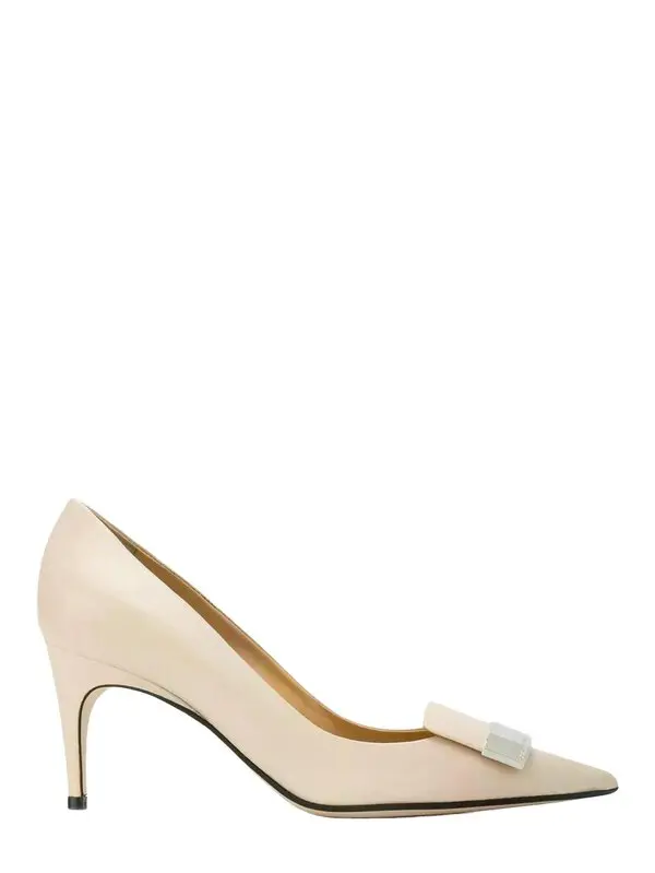SERGIO ROSSI 75mm Leather Pumps - Neutrals