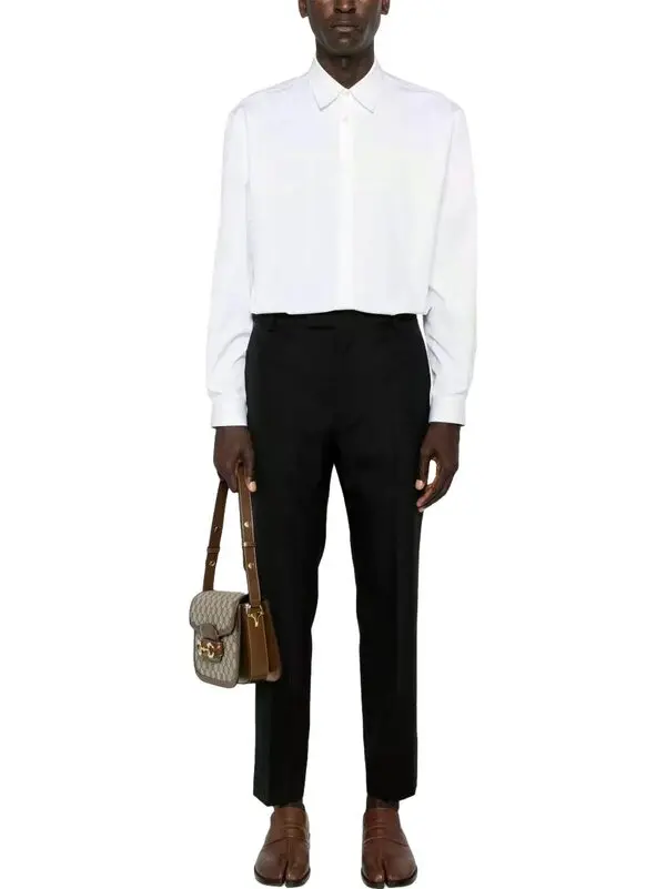 Gucci Logo-embroidered Tailored Trousers - Black