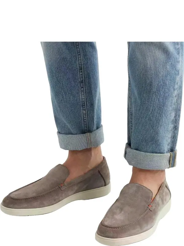 Santoni Tonal-stitching Leather Loafers - Neutrals