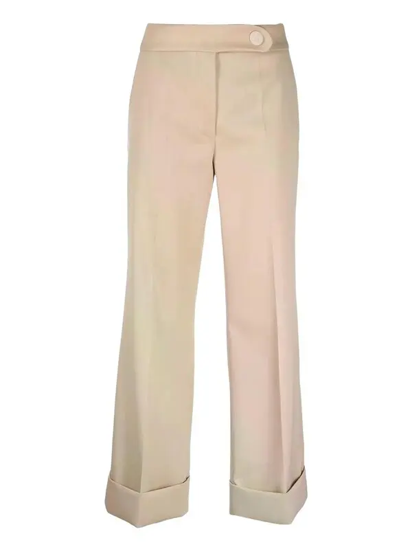 LANVIN Mid-rise Cropped Wool Trousers - Neutrals