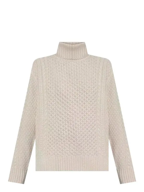 Fabiana Filippi Fisherman's Knit Turtleneck Sweater With Lurex Detail - Neutrals
