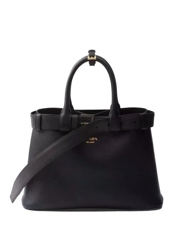 Prada Small Buckle Tote Bag - Black
