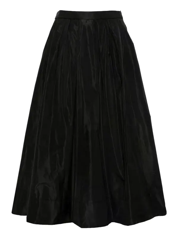 Maje Contrast-waistband Midi Skirt - Black
