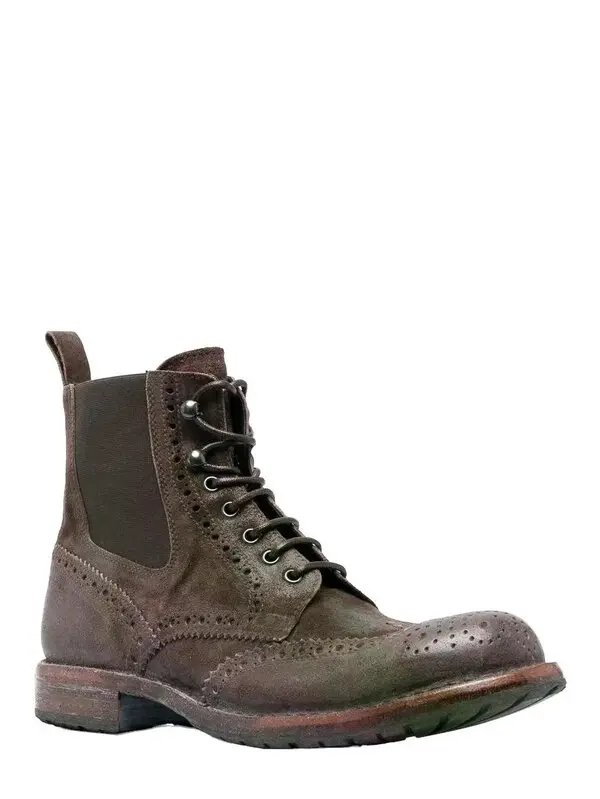 Moma Perforated-detail Ankle Boots - Brown