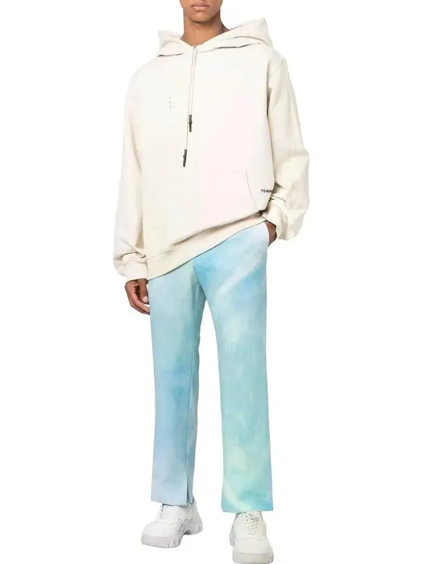 MSFTS Tie-dye Effect Cotton Blend Trousers - Blue