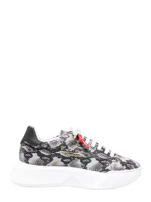 GIULIANO GALIANO Nemesis Python-print Leather Sneakers - Black