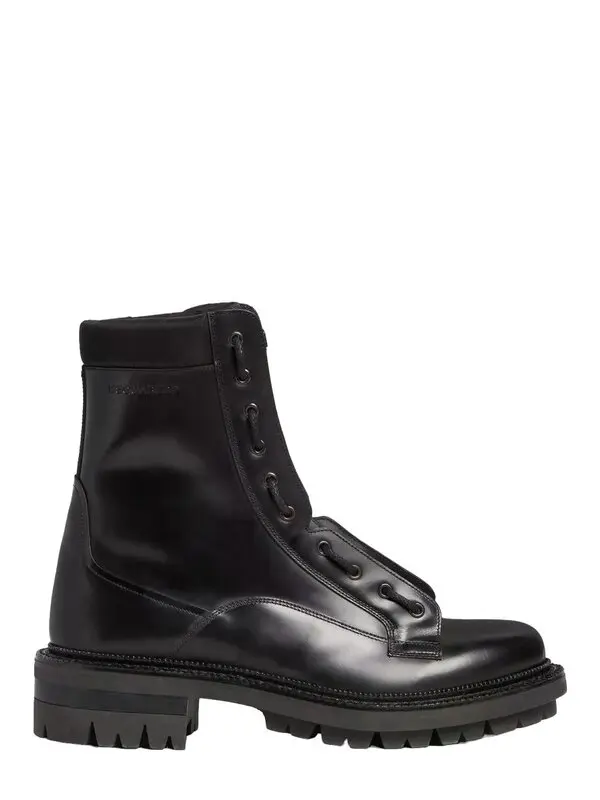 Dsquared2 Calf Leather Combat Boots - Black