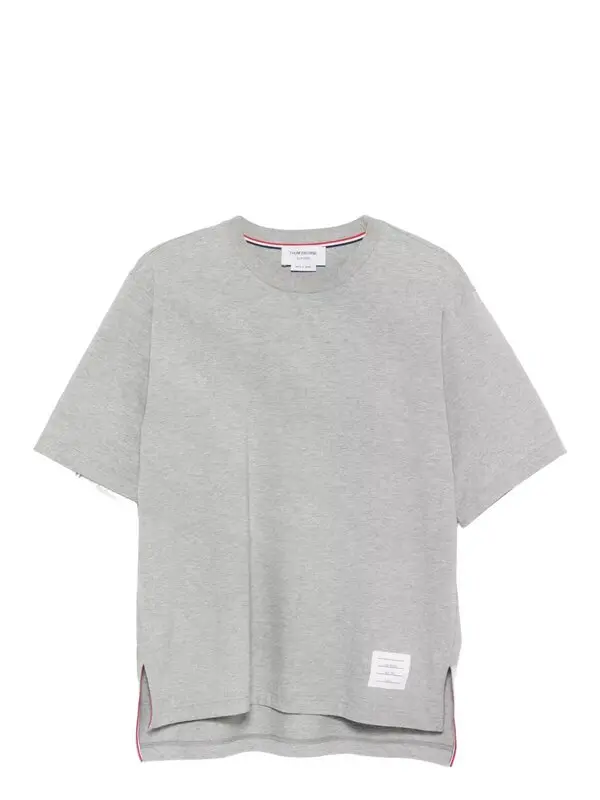 Thom Browne Rwb Stripe-detail T-shirt - Grey