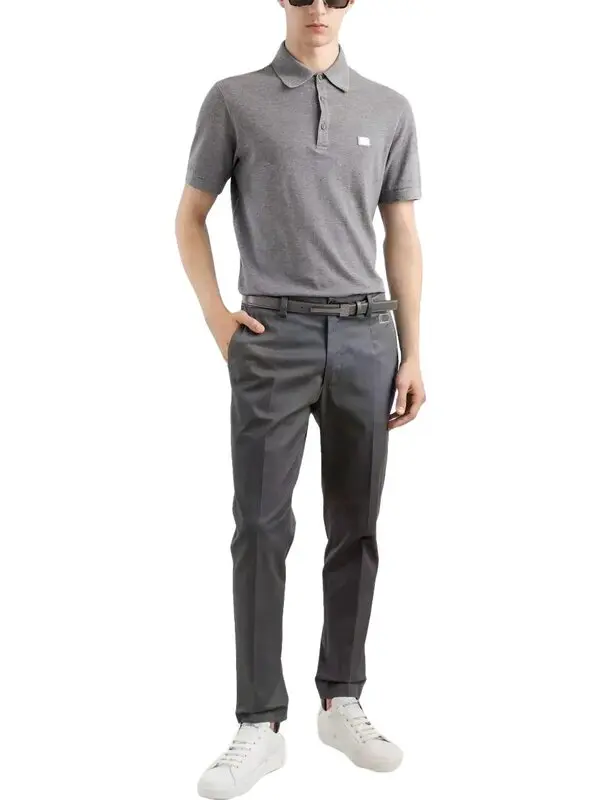 Dolce & Gabbana Logo-plaque Polo Shirt - Grey