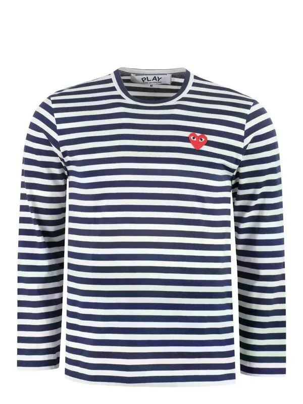Play Comme Des Garcon Striped Long Sleeve T-shirt - Blue