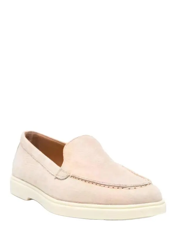 Santoni Slip-on Leather Loafers - Neutrals