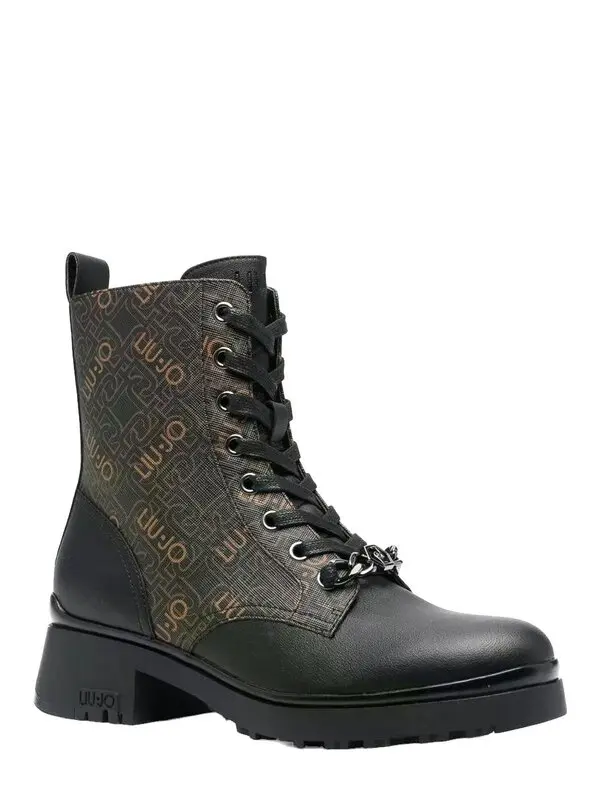Liu Jo New Nancy Monogram-print Boots - Black