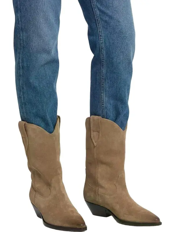 Isabel Marant Étoile Suede Calfskin Cowboy Boots - Brown