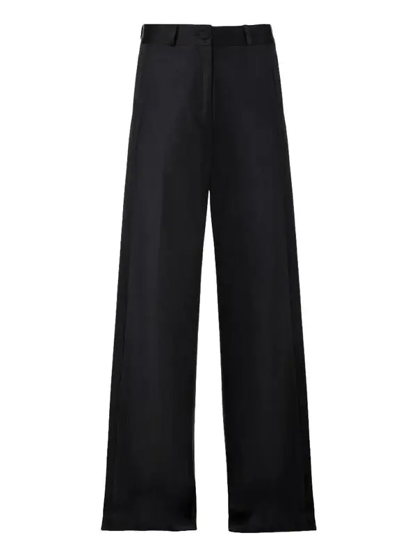 ALMAZ Wide-leg Wool Trousers - Black