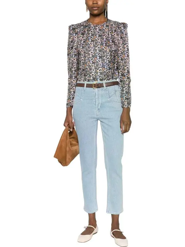 Isabel Marant Étoile Lensy Floral-print Blouse - Black