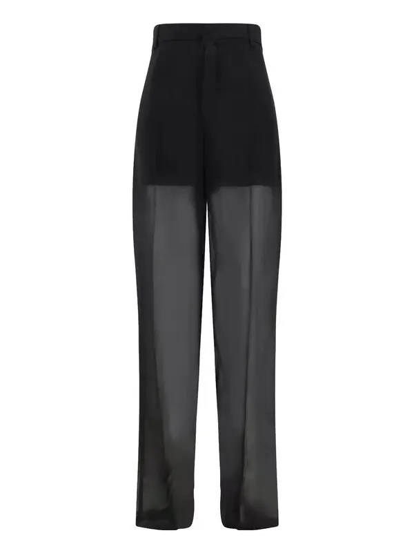Blumarine Georgette Tailored Trousers - Black