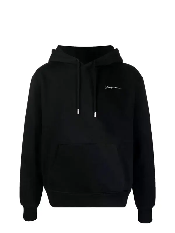 Jacquemus Embroidered Logo Hoodie - Black