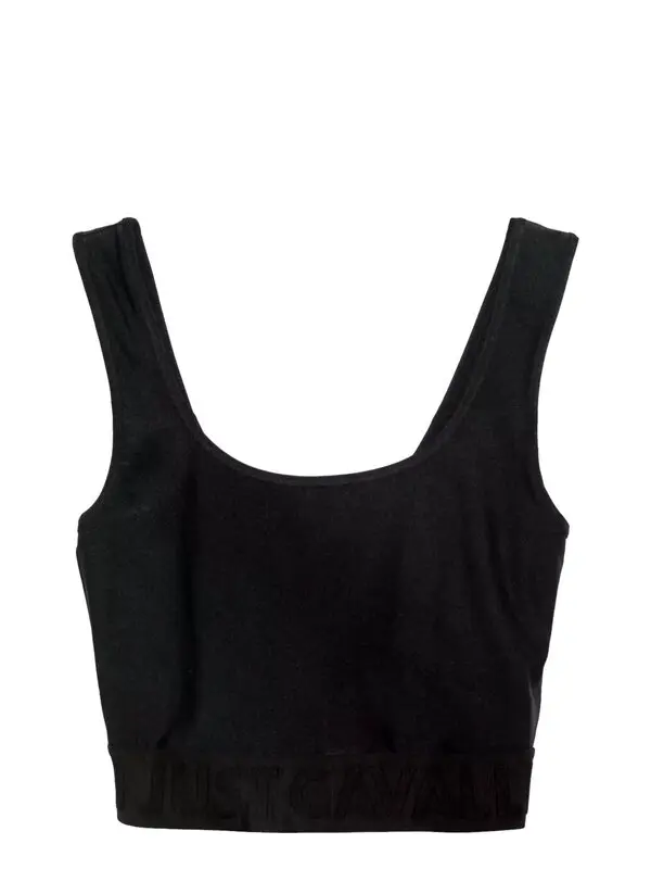 Just Cavalli Stretch-jersey Cropped Top - Black