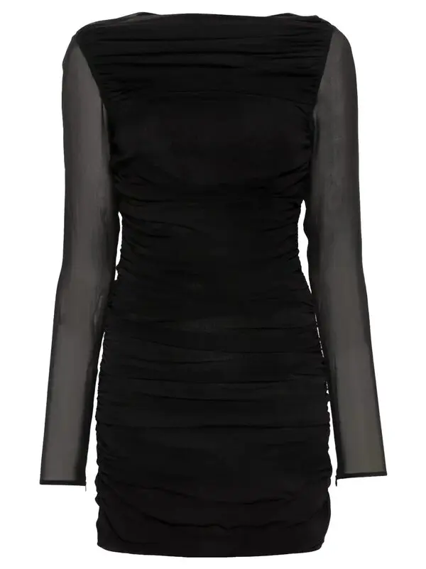 Andamane The Attico Petra Ruched Mini Dress - Black
