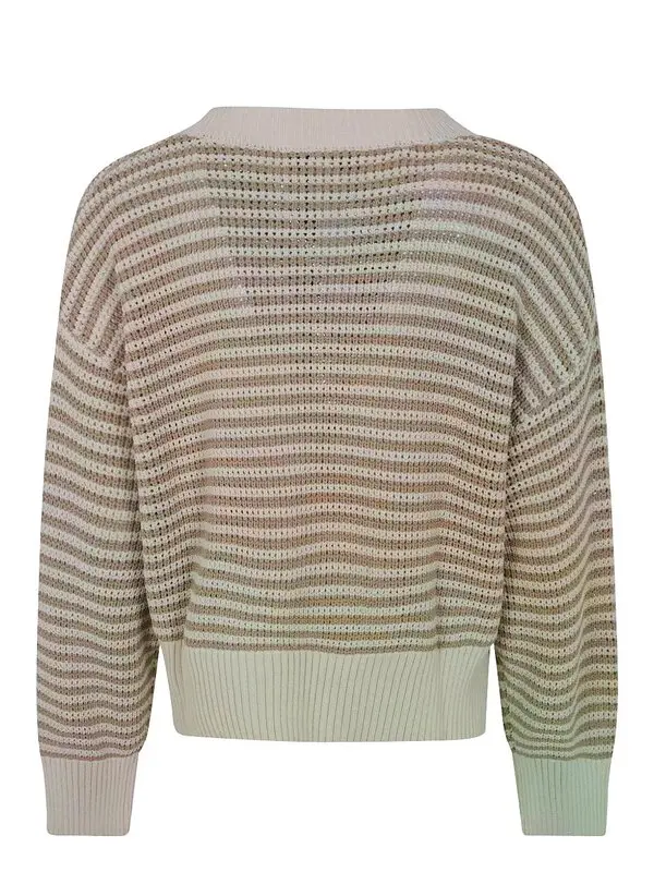 TWINSET Logo Striped Jumper - Neutrals