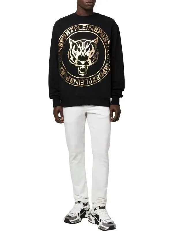 PLEIN SPORT Tiger Head Logo-print Sweatshirt - Black