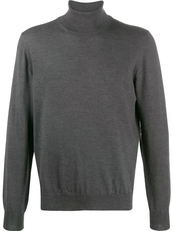 BARBA NAPOLI Knitted Roll Neck - Grey