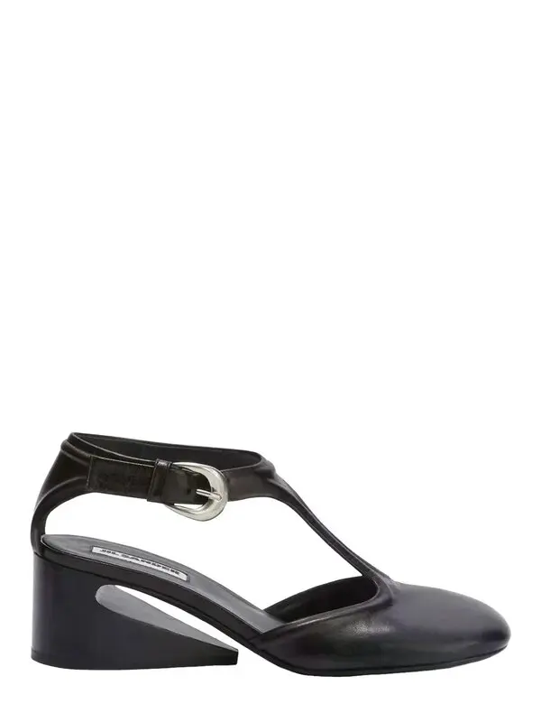 JIL SANDER Mary Jane Pumps With Sculptural Heel And Ankle Strap - Black