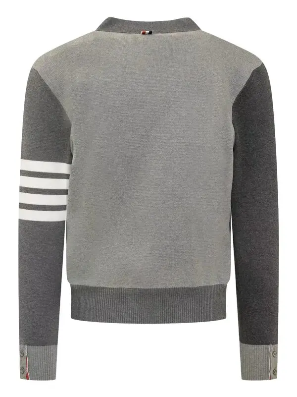 Thom Browne 4-bar V-neck Cardigan - Grey