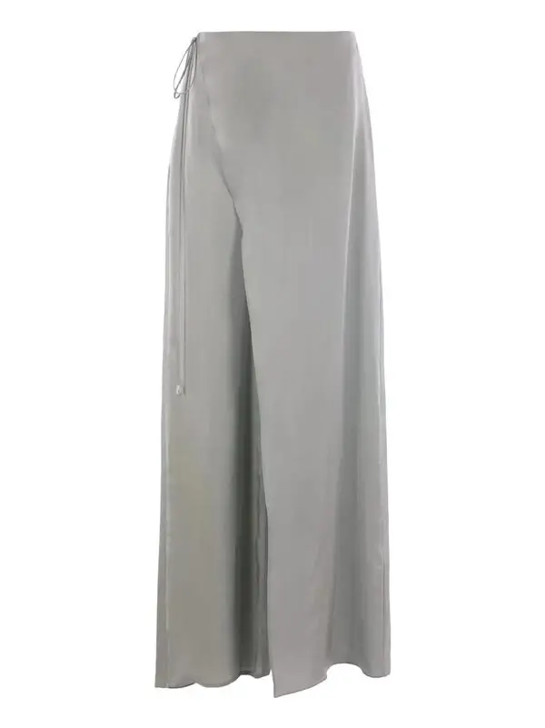 Blumarine High Waist Wrap Trousers With Side Tie - Grey
