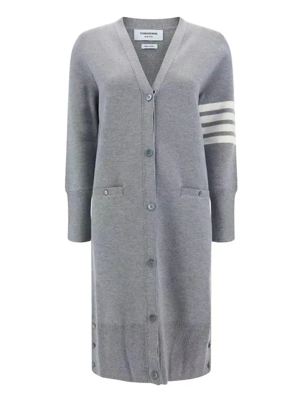 Thom Browne Milano Stitch Merino Cardigan - Grey