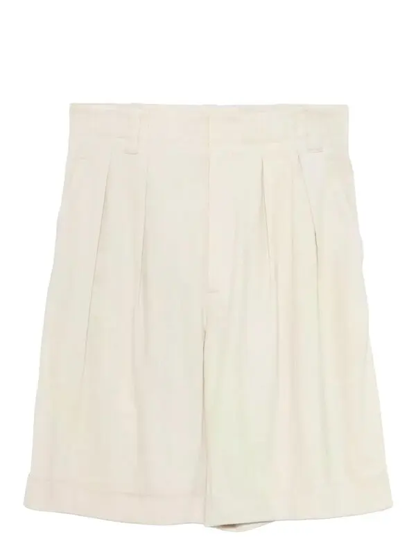 Lorena Antoniazzi Pleated Linen Blend Shorts - Neutrals