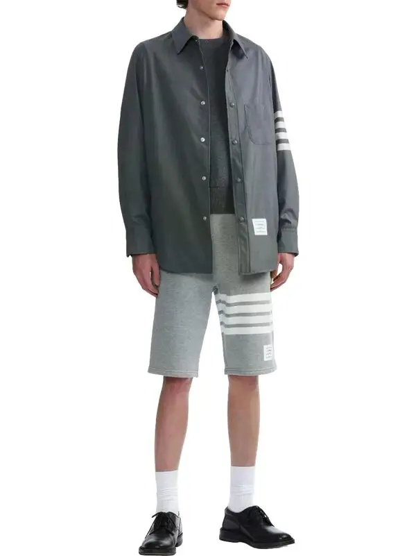 Thom Browne Snap Front Shirt Jacket - Grey