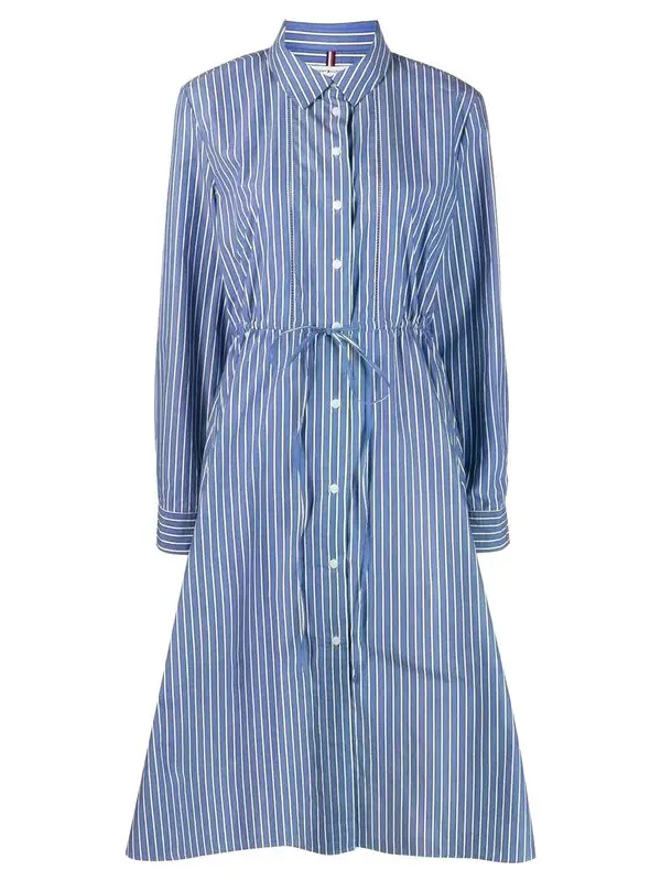 Tommy Hilfiger Stripe Cotton Shirt Dress - Blue