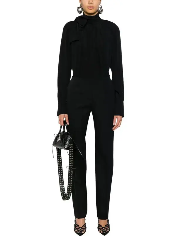 Givenchy 4g Silk Crepe Blouse - Black