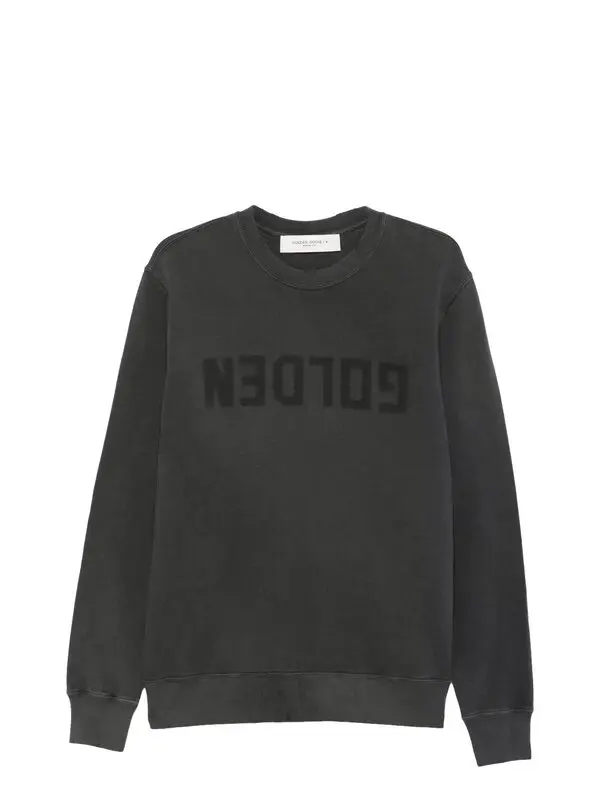 GOLDEN GOOSE Logo-print Long-sleeve Sweatshirt - Grey
