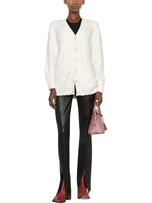 MAISON MARGIELA V-neck Knitted Cardigan - Neutrals