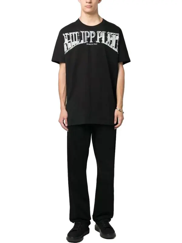 Philipp Plein Ss Kimono Cut Cotton T-shirt - Black
