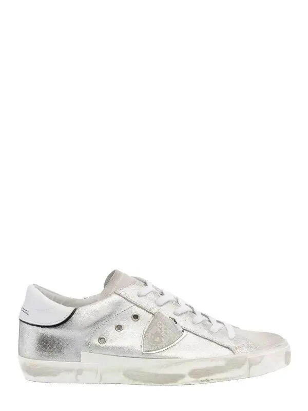 Philippe Model Side-logo Patch Sneakers - Silver