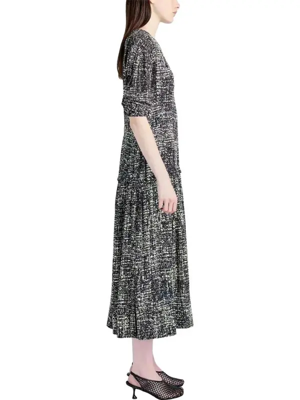 Proenza Schouler Harlow Abstract Print Midi Dress - Black
