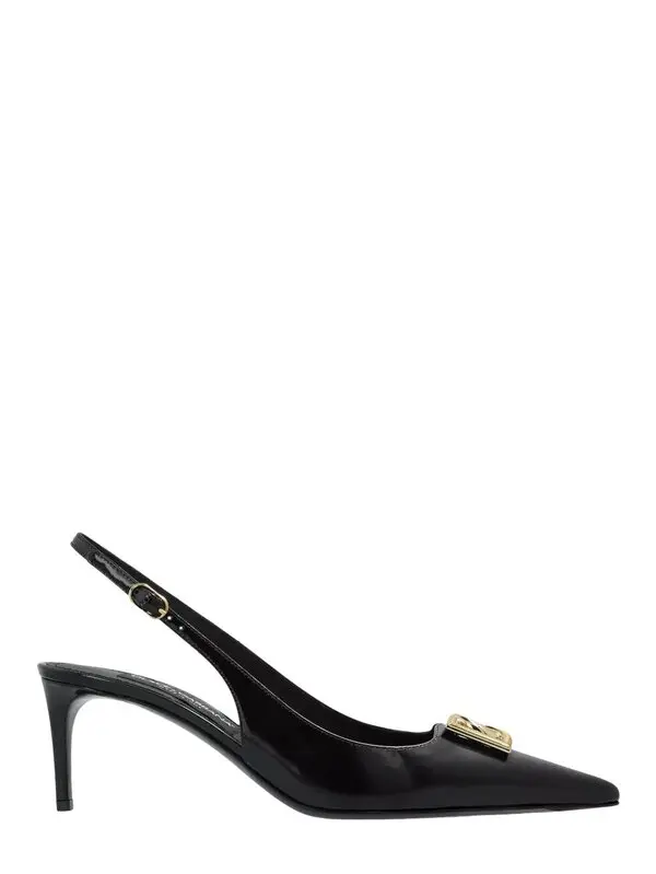 Dolce & Gabbana Slingback Pumps With Dg Logo Buckle - Black