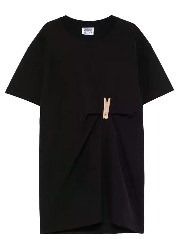 Moschino Peg-patch Midi Dress - Black